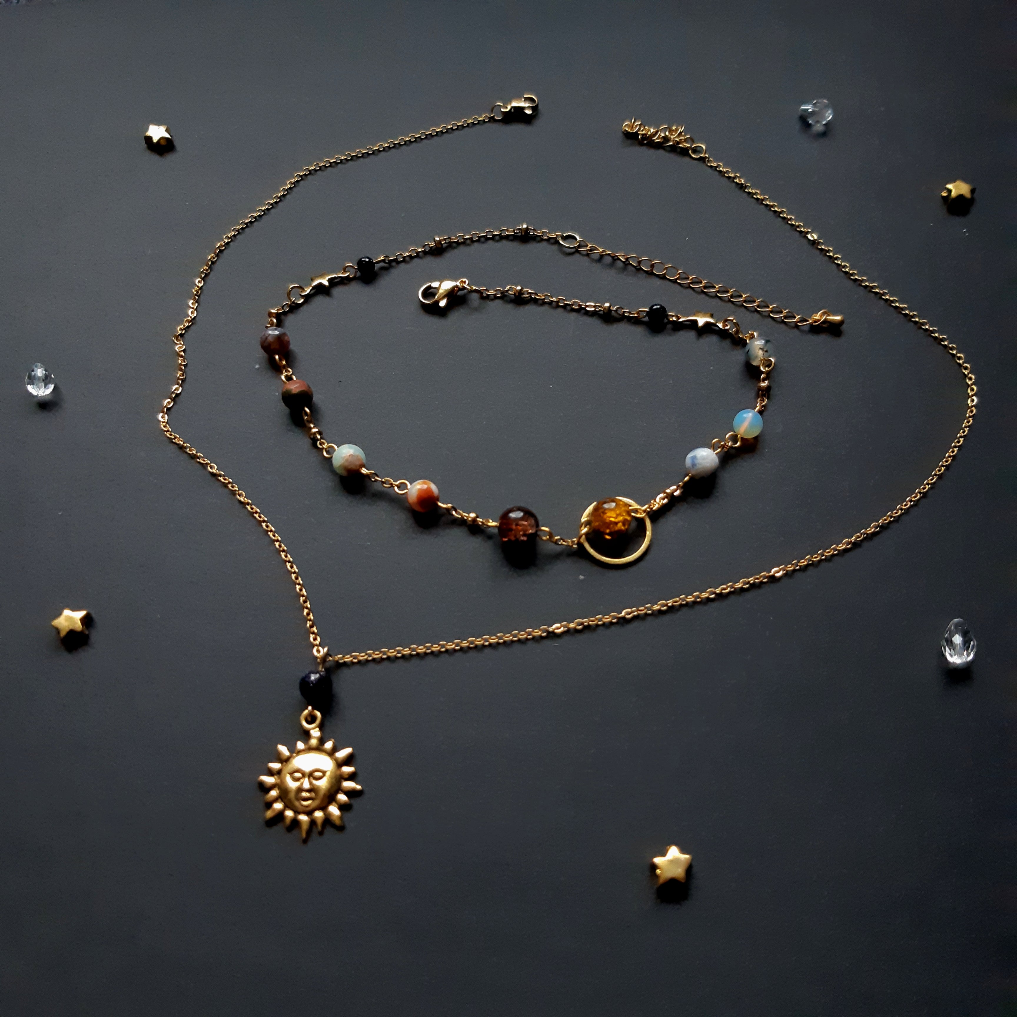 Solar System Necklace Statement Jewelry